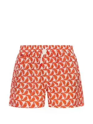 Kiton Paisley-print Swim Shorts - White