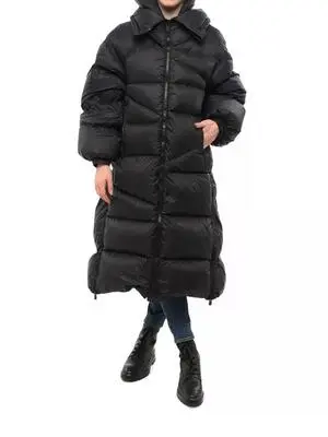 Bacon Quilted Hooded Coat - Black