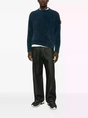 Stone Island Crew Neck Long Sleeve Sweater - Blue