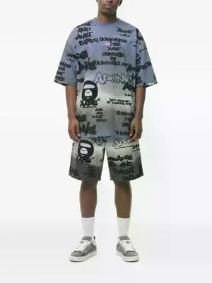 AAPE BY *A BATHING APE Graffiti-print T-shirt - Blue
