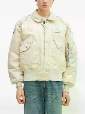 Alpha Industries X Thug Club Stud-embellished Patch Jacket - Neutrals