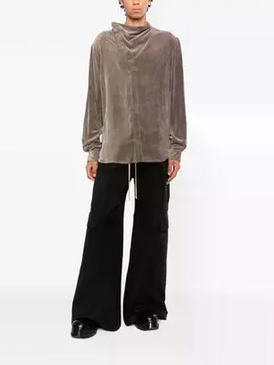 Rick Owens Velvet-effect Draped Shirt