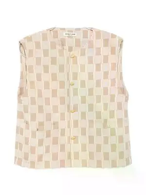 YOUNG N SANG Check-pattern Button-up Vest