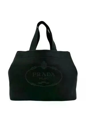 Prada 2013-2026 Vitello Daino Logo Handbag - Black