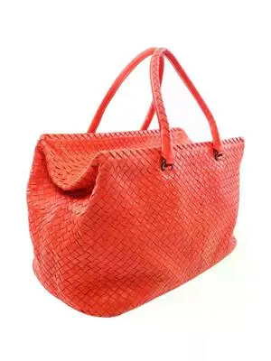 Bottega Veneta Woven Leather Tote Bag - Red