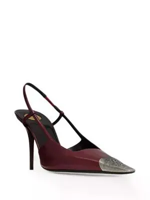 Saint Laurent Jeanne Slingback Pumps In Smooth Leather
