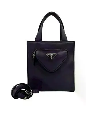 Prada 2013-2026 Nappa Front Pocket Satchel - Purple
