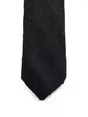 Corneliani Jacquard Polka-dot Tie - Black