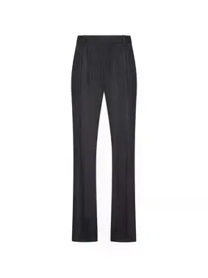 Saint Laurent Tapered Pants In Striped Herringbone Wool - Grey