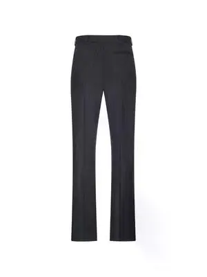 Saint Laurent Tapered Pants In Striped Herringbone Wool