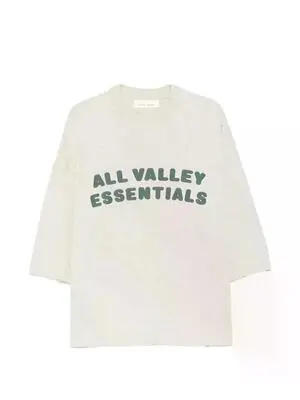 Fear Of God Logo-print Drop-shoulder T-shirt - Neutrals