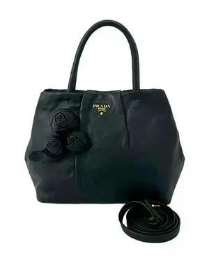 Prada 2013-2026 Nappa Rose Leather Satchel - Black