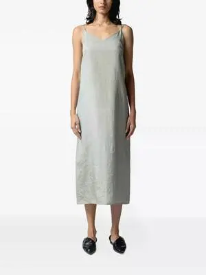 MULLER OF YOSHIOKUBO Crinkle-effect Sleeveless Midi Dress - Green