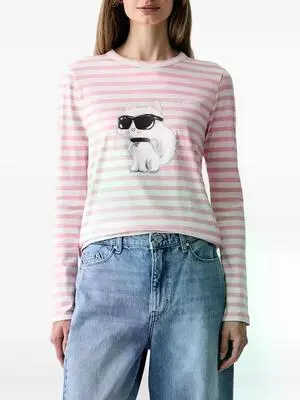 Karl Lagerfeld Ikon Aquarelle Long-sleeve T-shirt - Pink