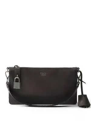 Prada Antiqued Leather Pouch - Grey