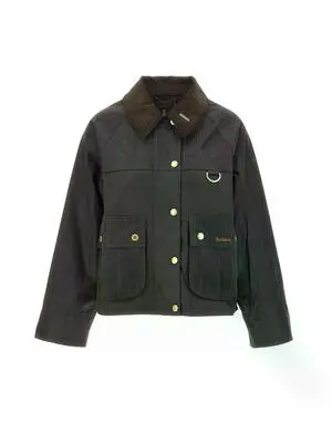 Barbour Spey Tartan-collar Waxed Jacket - Brown
