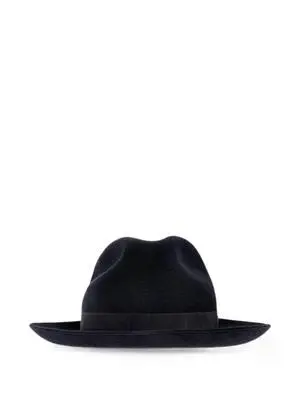 Giorgio Armani Grosgrain-trim Fedora Hat - Blue