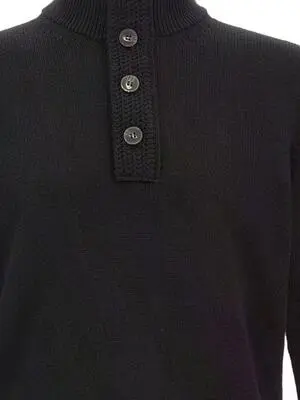 KANGRA Buttoned-collar Ribbed-knit Sweater