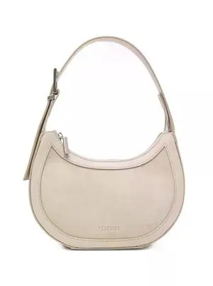 Peserico Calf Suede-panelled Buckle-detail Shoulder Bag - Neutrals