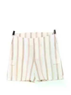 YOUNG N SANG Striped Cargo Shorts - Neutrals