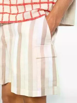 YOUNG N SANG Striped Cargo Shorts