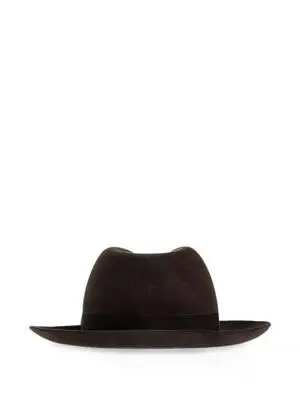 Giorgio Armani Grosgrain-trim Fedora Hat - Brown