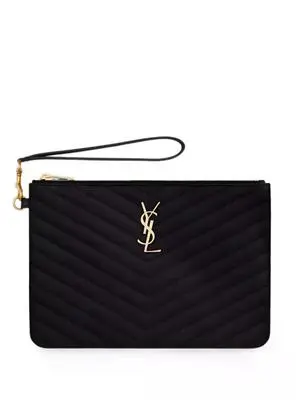 Saint Laurent Cassandre Matelassé A5 Pouch In Leather