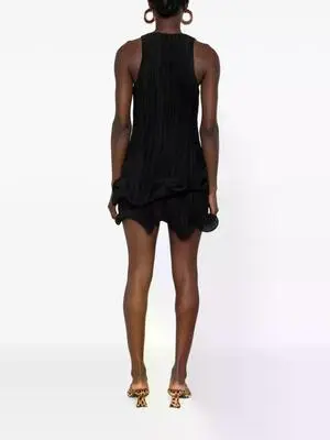 Cult Gaia Marsa Plissé-effect Ruffled Mini Dress - Black