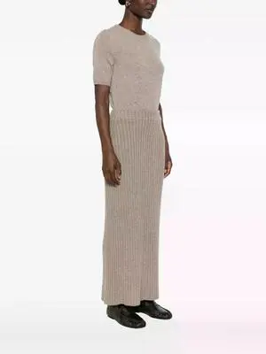 Eric Bompard Ribbed Cashmere Maxi Skirt