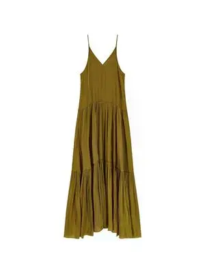 NO-IA Ruffled V-neck Maxi Dress - Yellow