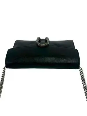 Gucci 2016-2026 Calfskin Dionysus Wallet On Chain Crossbody Bag - Black