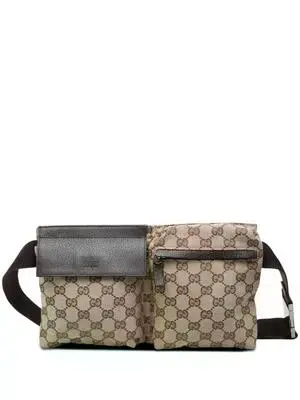 Gucci Gg Canvas Double Pocket Belt Bag