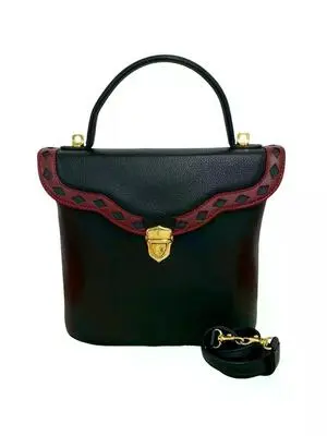 Saint Laurent 20th Century Diamond Cut Punching Top Handle Bag Satchel