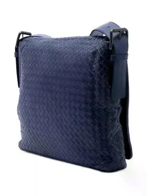 Bottega Veneta 2011 Nappa Intrecciato Flap Crossbody Bag - Blue
