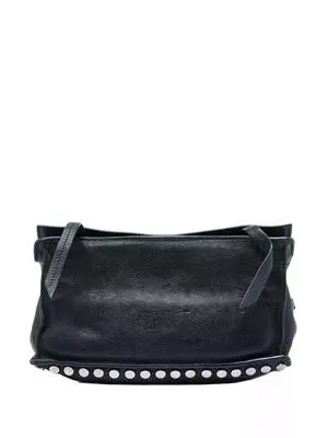 Prada 2000-2013 Glace Calf Studded Etiquette Flap Satchel