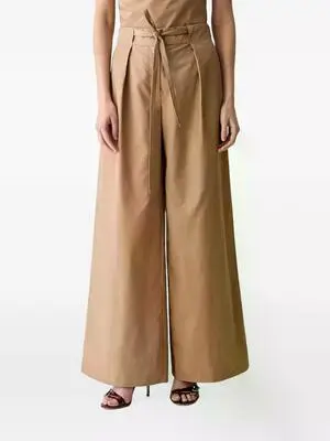 Karl Lagerfeld Belted Pleated Wide-leg Trousers