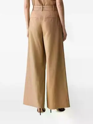 Karl Lagerfeld Belted Pleated Wide-leg Trousers