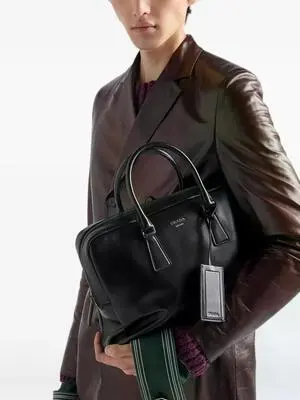 Prada Leather Work Bag - Black