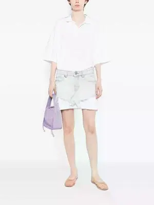 Alexander Wang Layered Denim Skirt Dress - White