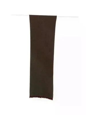 UMA WANG Frayed-edge Knitted Scarf - Brown