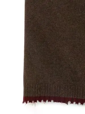 UMA WANG Frayed-edge Knitted Scarf