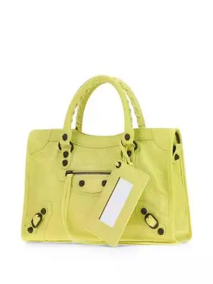 Balenciaga Le City Bag Small In Lemonade Arena Lambskin - Yellow