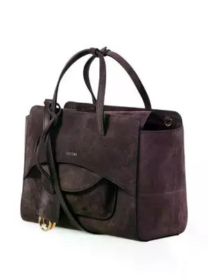 HIDESINS Suede Logo-print Tote Bag - Brown