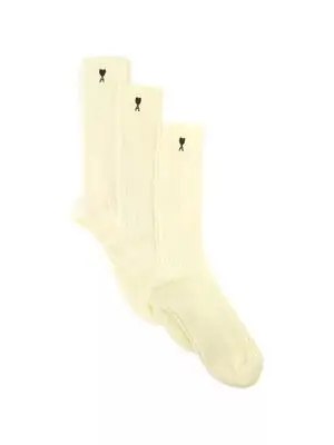 AMI Paris De Coeur Ribbed Socks Pack Of Three