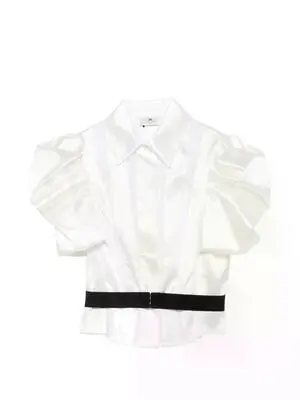 Elisabetta Franchi Puff-sleeve Belted Shirt - White