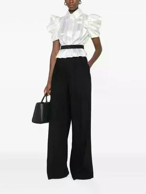 Elisabetta Franchi Puff Sleeve Belted Shirt