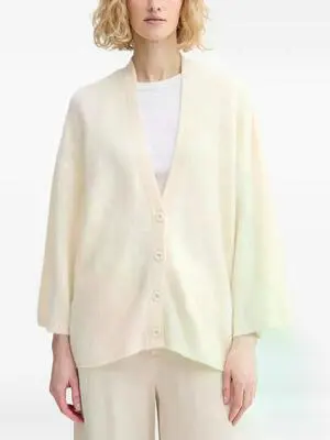 American Vintage Damsville Ribbed-knit V-neck Cardigan - Neutrals
