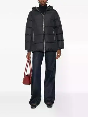 Peserico Hooded Padded Jacket With Silver-tone Hardware