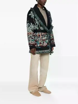 Alanui Hawaiian Palm Tree Intarsia Cardigan