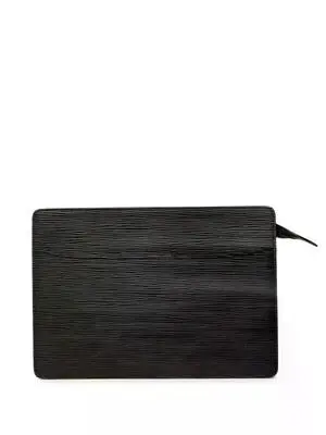 LOUIS VUITTON 2002 Epi Pochette Homme Clutch Bag - Black